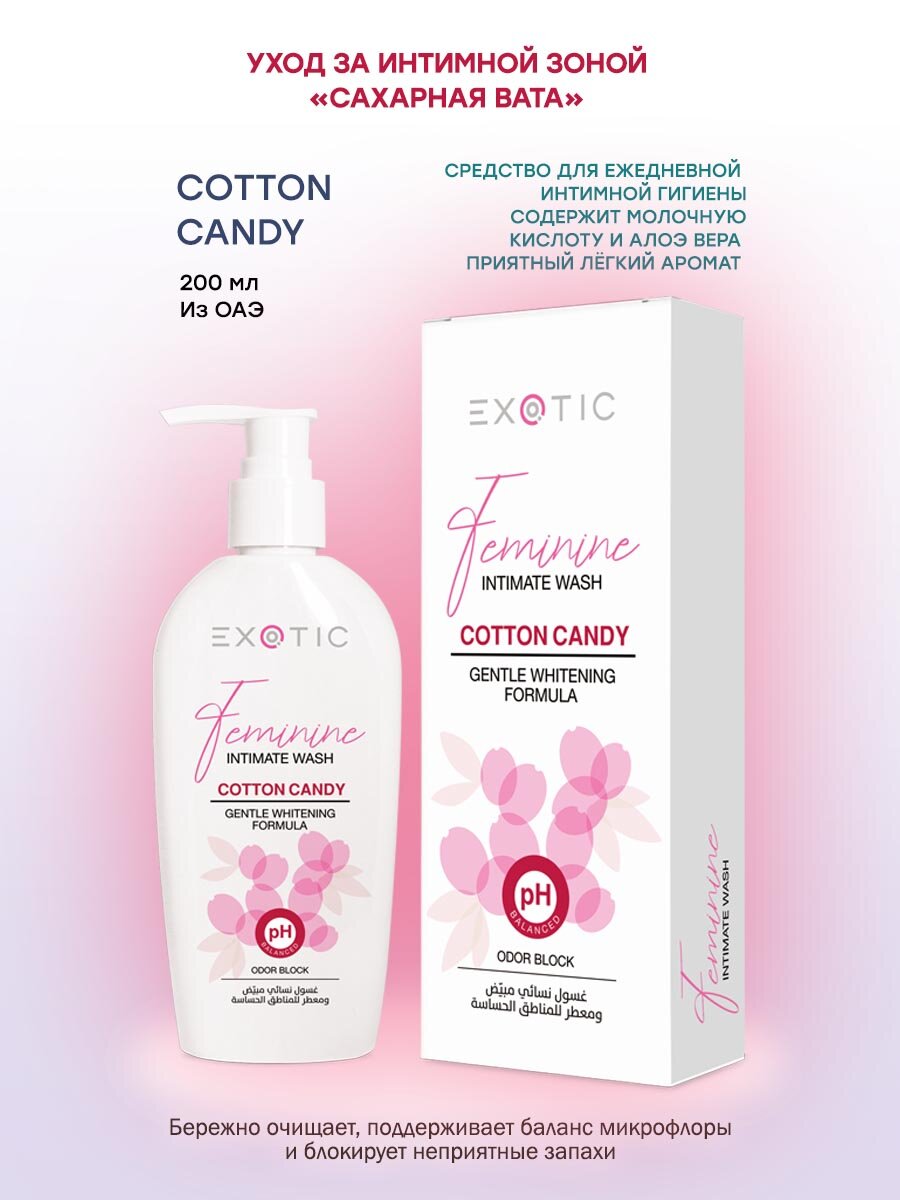 EXOTICMOOD Гель для интимной гигиены Cotton candy