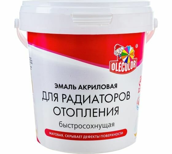 Акриловая эмаль для радиаторов отопления OLECOLOR 1 кг 4300004406