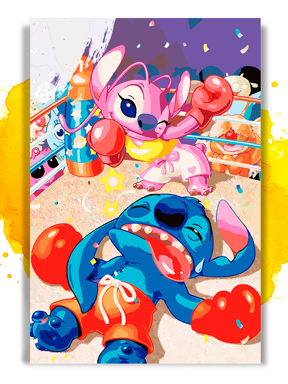 Картина по номерам на холсте Стич и Эйнджел, 40 х 60 см