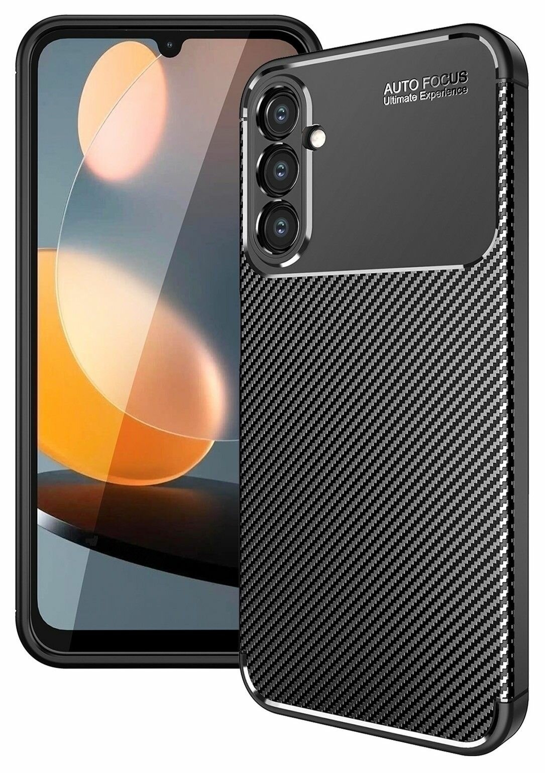 Чехол на Samsung Galaxy A24 силиконовый под карбон чёрный противоударный
