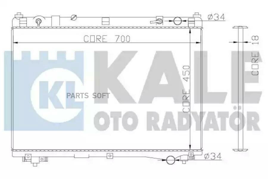 KALE 365500 Радиатор охлаждения для а/м Suzuki Grand Vitara (05-) 2.0i/2.4i AT паяный ()