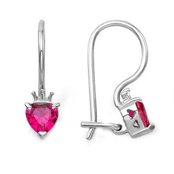 Серьги, серебро, 925 проба, родирование, фианит