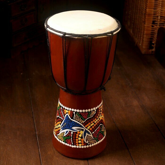 Музыкальный инструмент 'Барабан Джембе узорчатый' 30х16х16 см микс