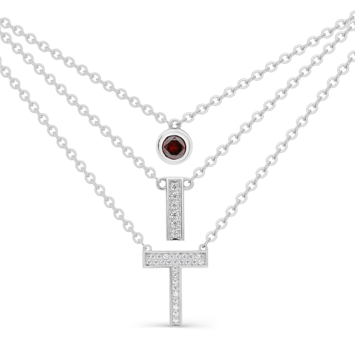 Колье, серебро, 925 проба, родирование, фианит