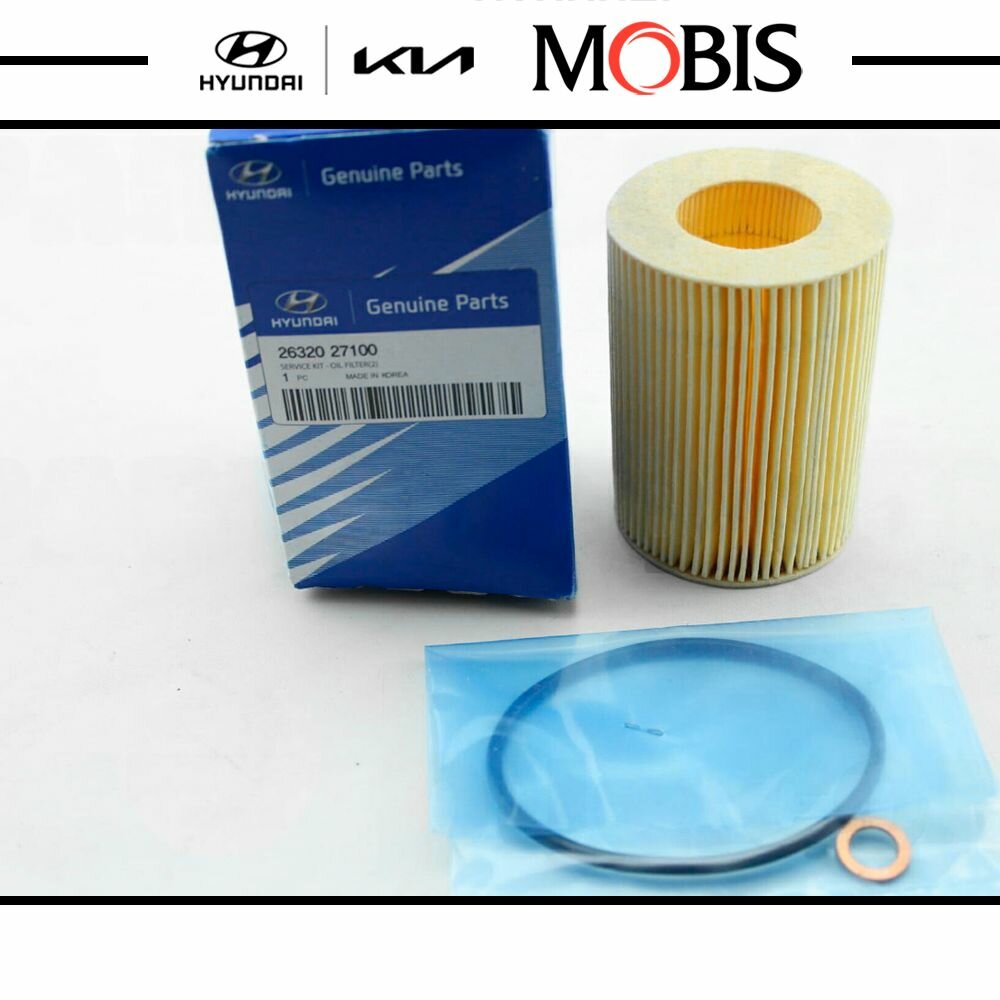 Фильтр масляный для Hyundai Verna 1999-2006, Getz I 2002-2005, Matrix 2001-2007 / арт. 2632027100 / бренд MOBIS