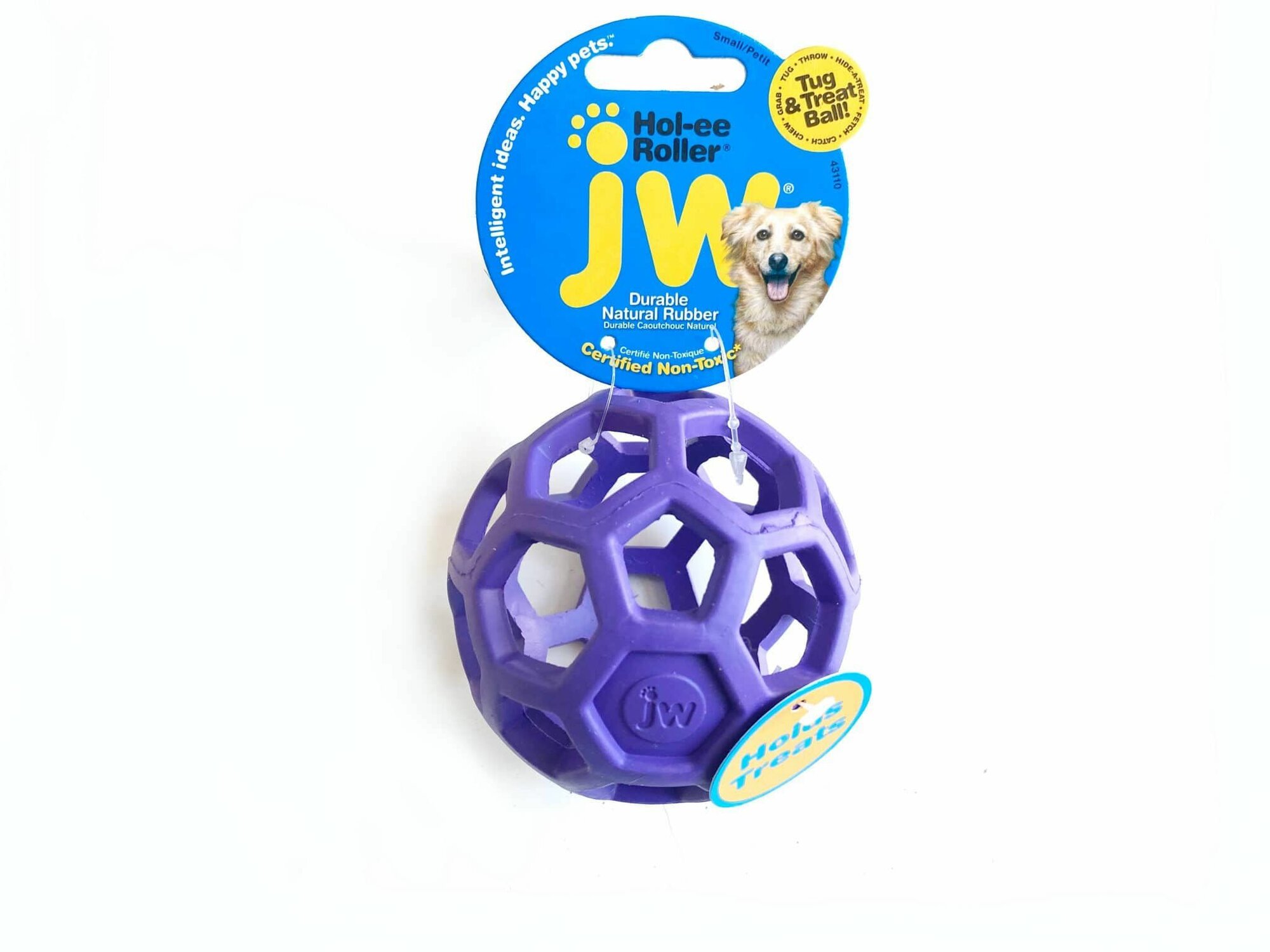 Игрушка для собак и кошек Мяч-пазл дозатор лакомства JW Pet Hol-ee Roller Rubber Dog Toy, XSmall