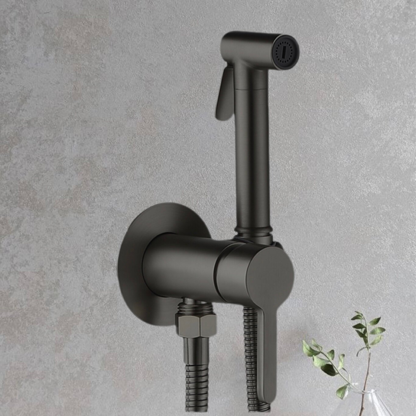 Смеситель встраиваемый для биде KERN 4048 вороненая сталь