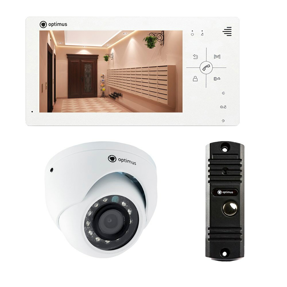 Комплект видеодомофона Optimus Light 7˝ TFT - 1Мп (камера)