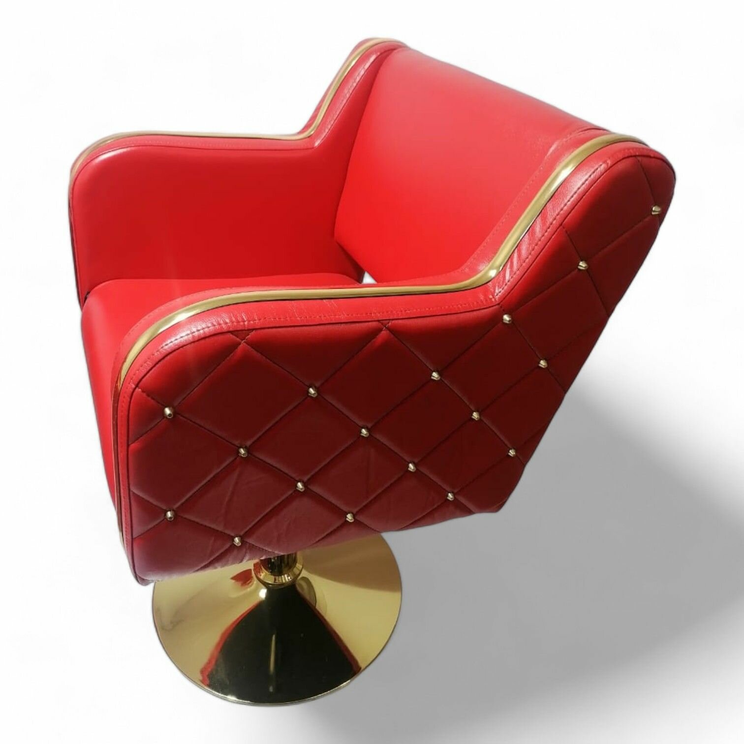 Парикмахерское кресло "Синди" Красный Диск золотой