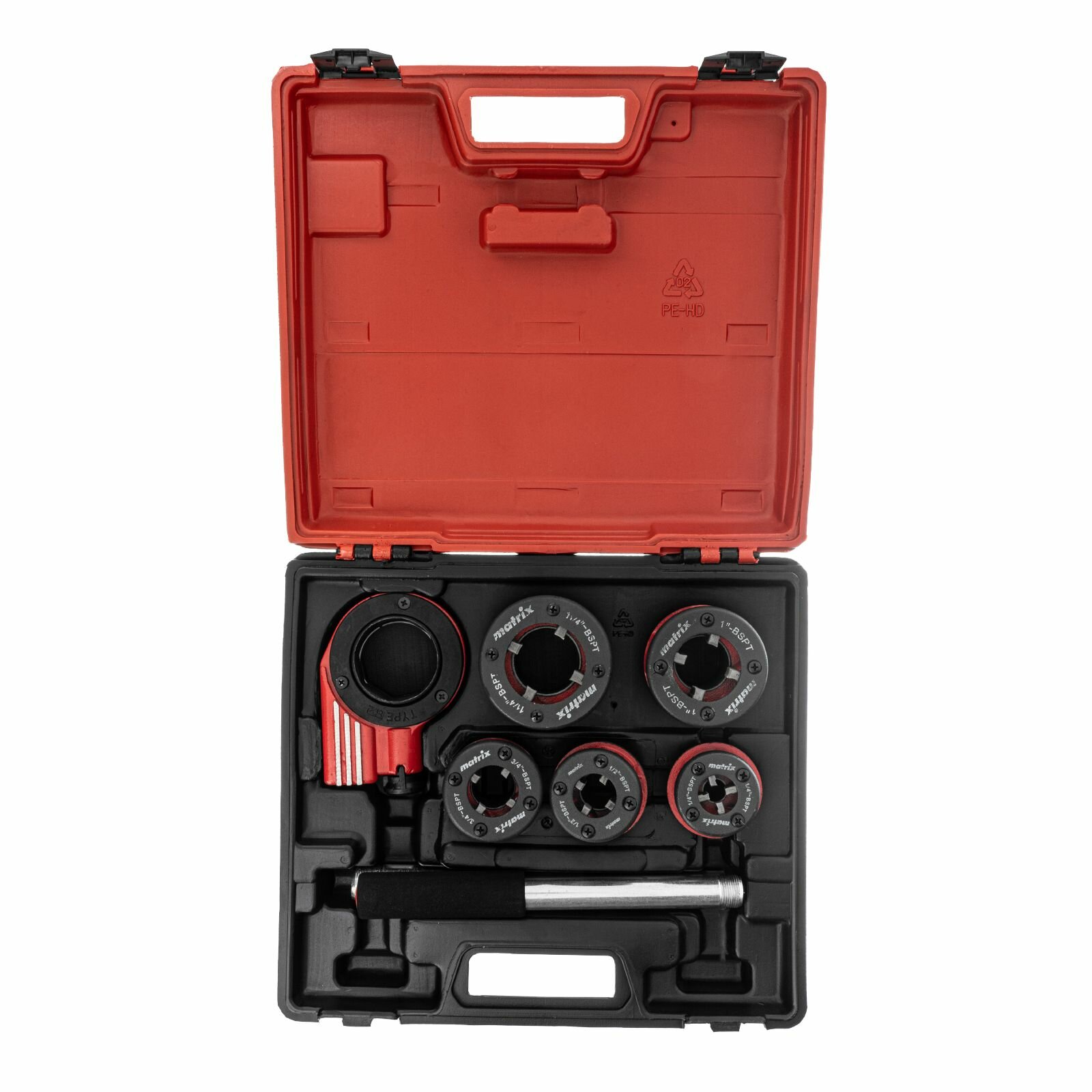 Набор клуппов MATRIX 1-4-1-2-3-4-1-1. 25" и плашкодержатель с трещоткой, 8 предметов (77332)