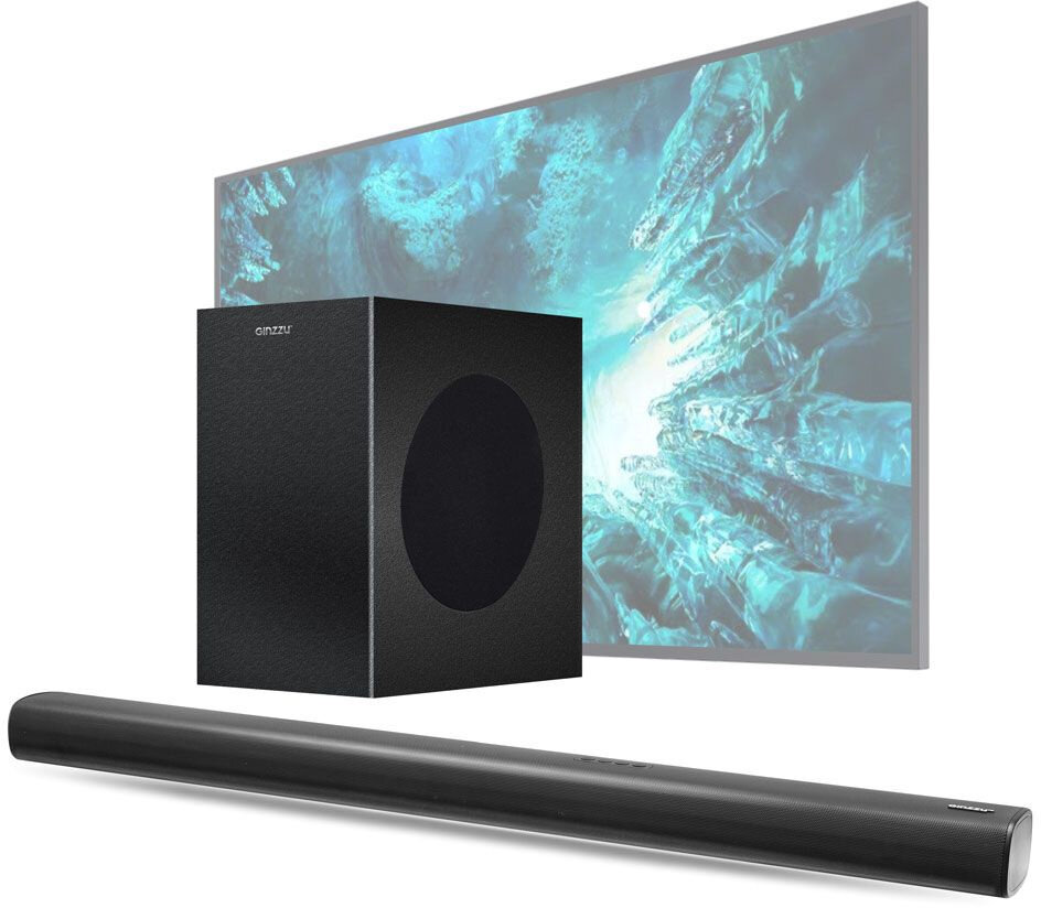 Саундбар Ginzzu GM-515 3.1.2 10Вт+60Вт черный