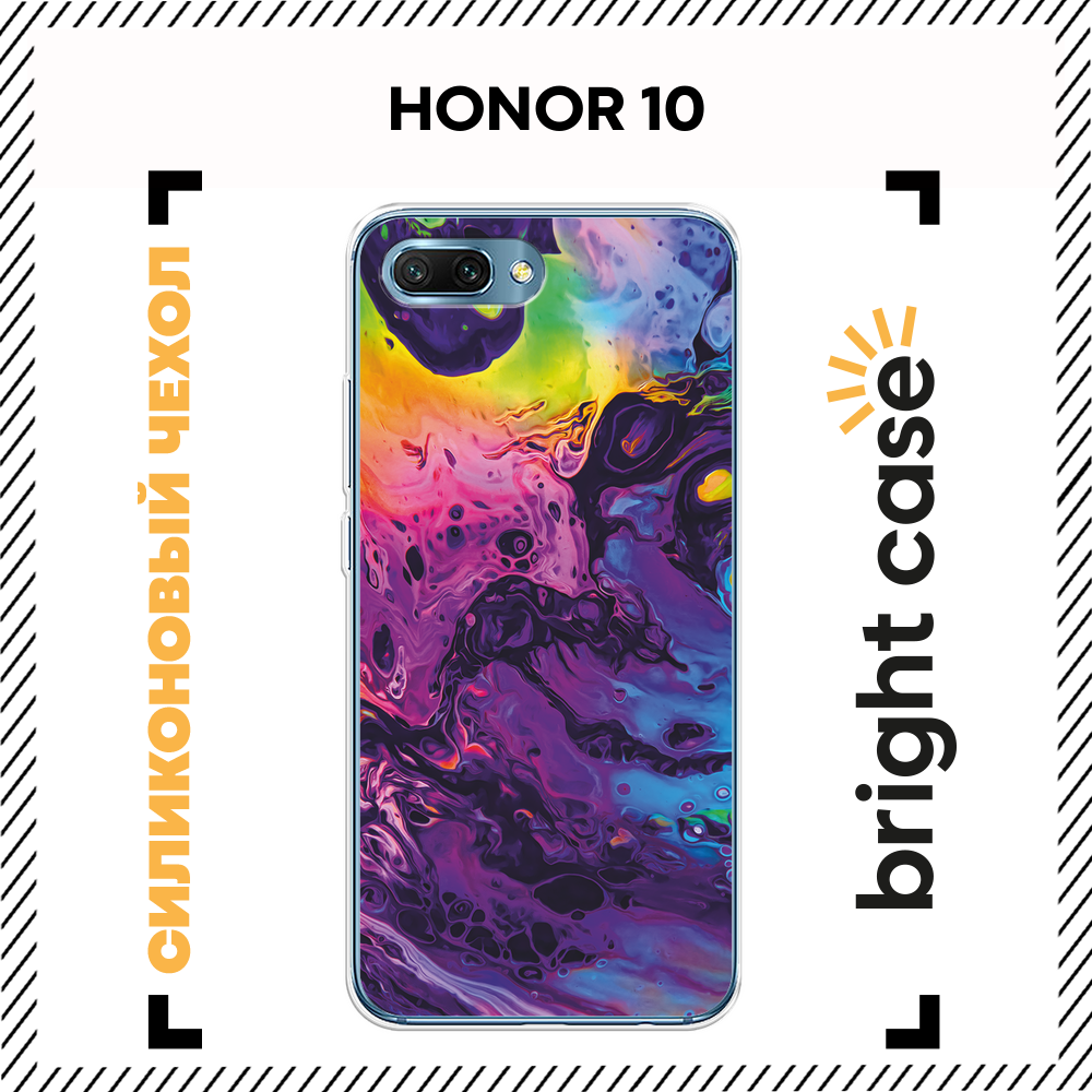 Силиконовый чехол на Honor 10 / Хонор 10 с принтом Fluid art