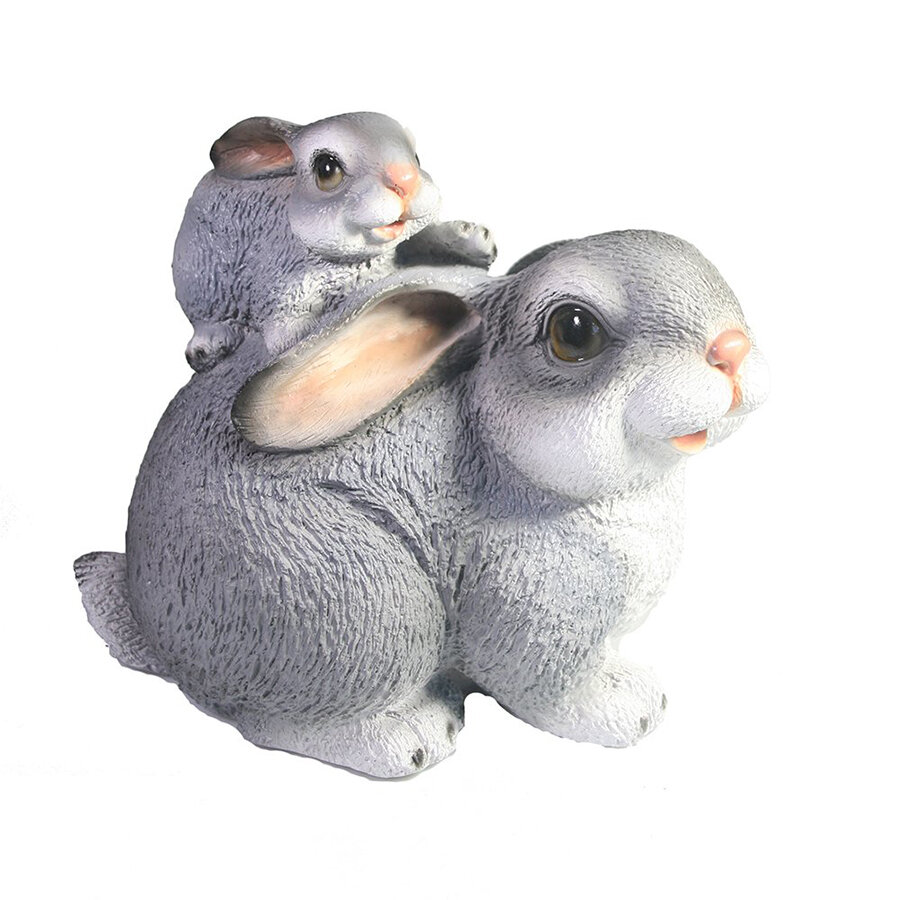 Фигура садовая Заяц с зайчонком, 21,5*13*18 см KSMR-123370/F368