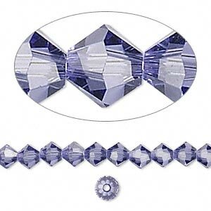 Бусина Swarovski, 5мм, Биконус (#5328), танзанит (цвет 539), 10 шт.