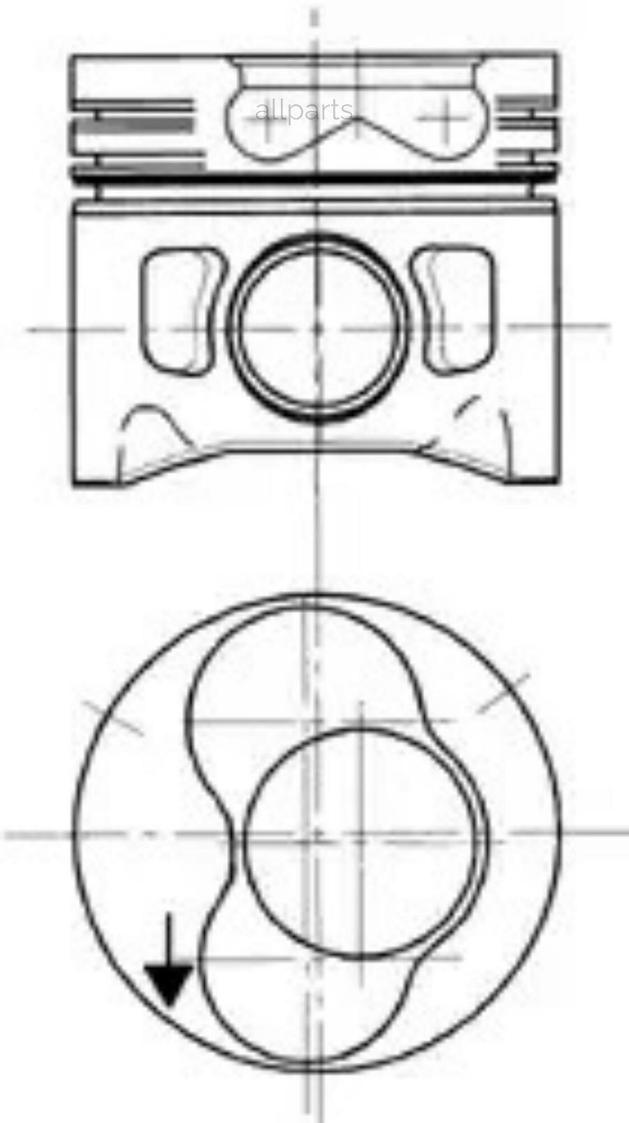 KOLBENSCHMIDT 94427720 Поршень dm.79.50x1.75x2.0x3.0 +0.50 [1-2цил] ] Цена за 1 шт