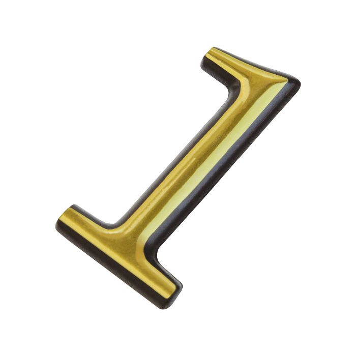 Дверной номерок Чибис №1 золотистый самоклеящийся