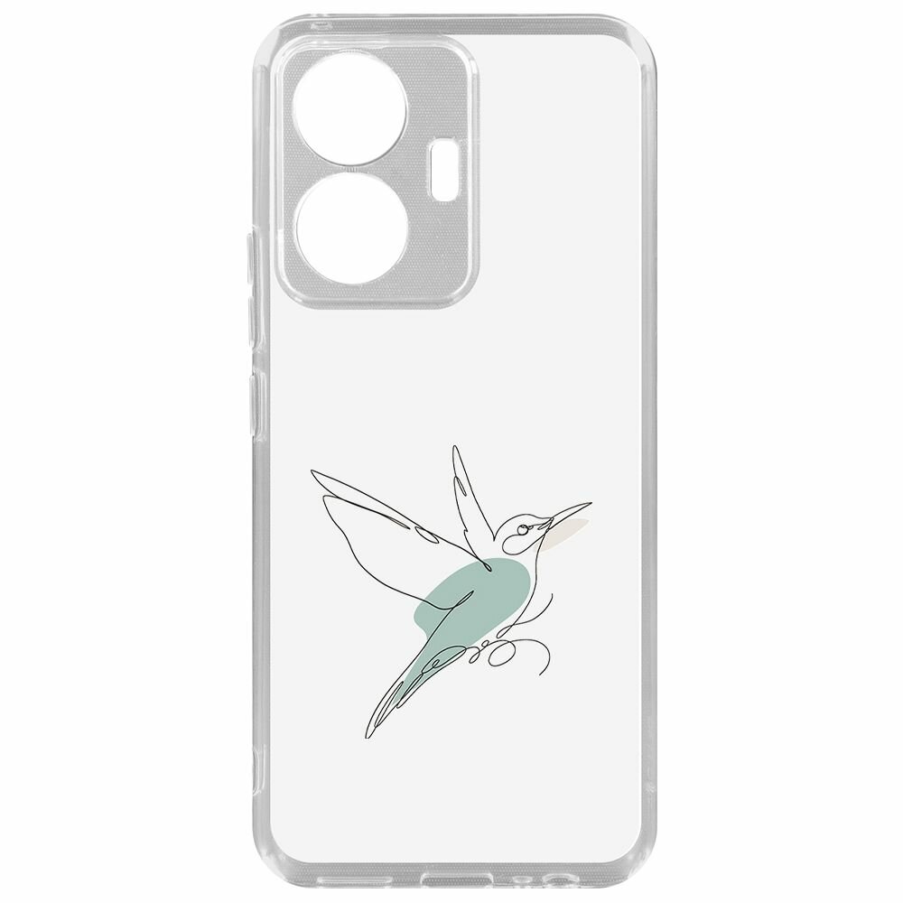 Чехол-накладка Krutoff Clear Case Легкость для Vivo T1, с рисунком, термопластичный полиуретан (TPU)
