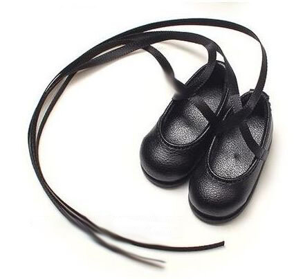 Iplehouse Ballet Shoes (Балетки на лентах цвет черный для кукол Иплхаус 26 см, 35 см)
