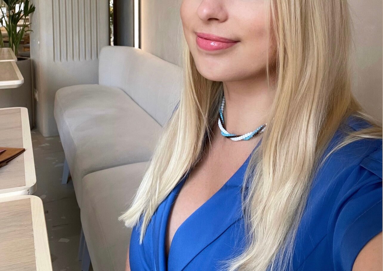 Колье Jewellery by Marina Orlova, гематит, агат, длина 42 см, голубой — фото 1