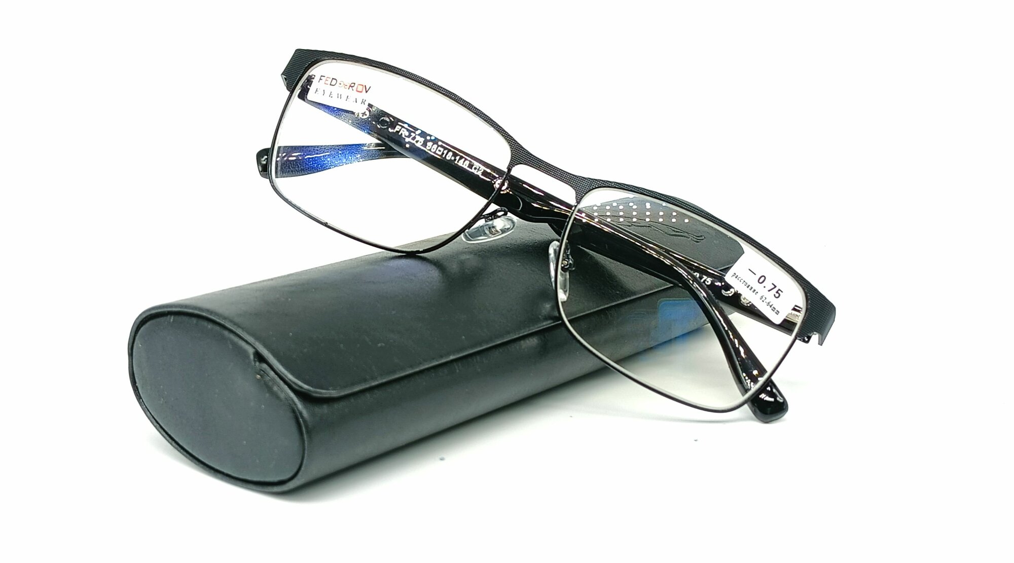 Стильные очки -6.00 PD 62-64 черные с футляром