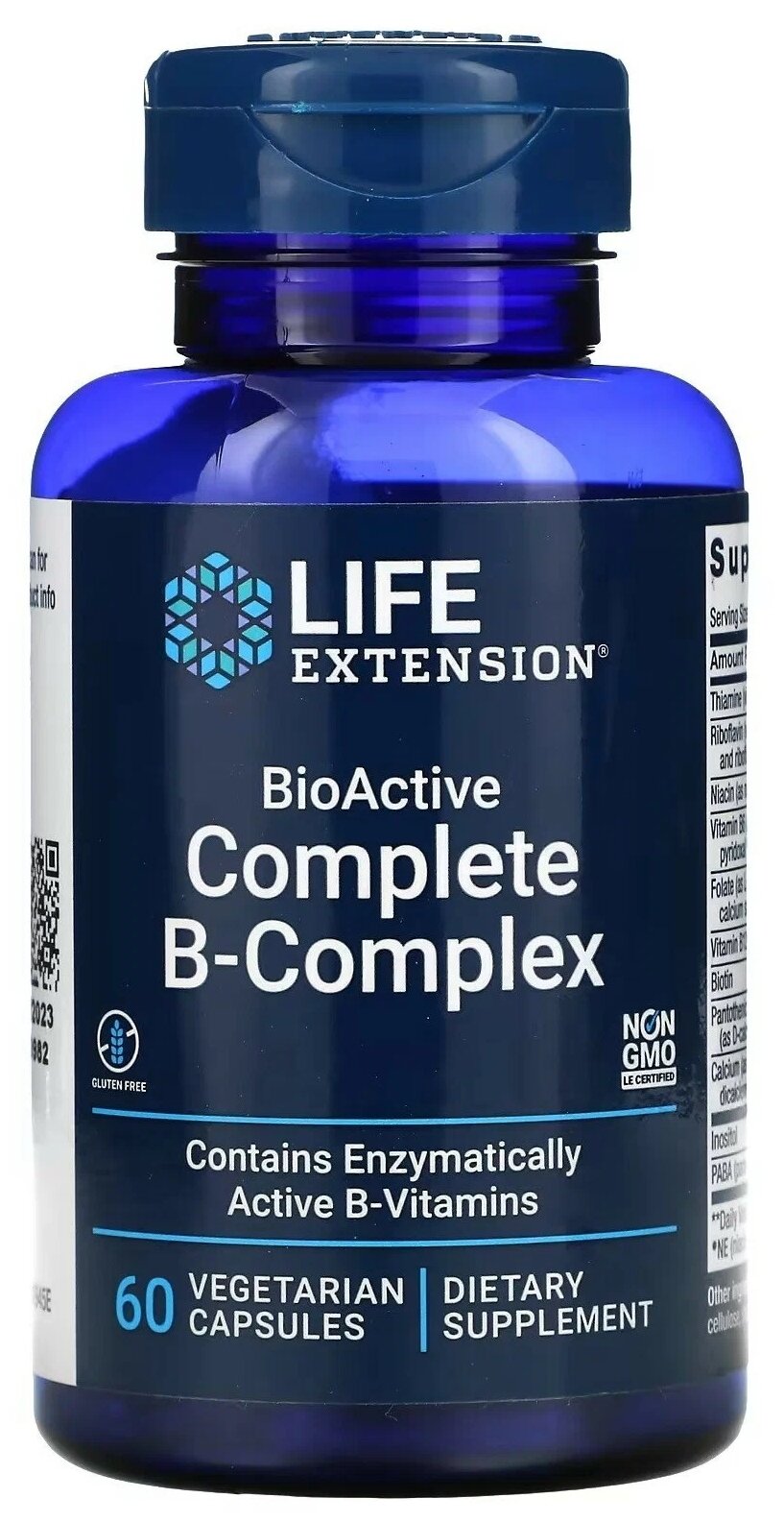 Life Extension BioActive Complete B-Complex 60 vegcaps / Лайф Экстэншн БиоАктив полный Б-комплекс, витамины В, 60 шт