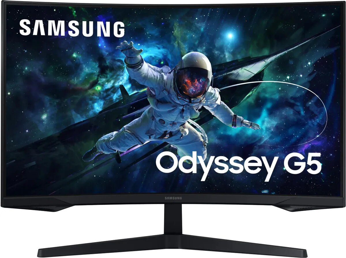 32" Монитор Samsung Odyssey G5 S32CG550EI, 2560x1440, VA, 165Гц, 1хHDMI, 1хDP, изогнутый, черный