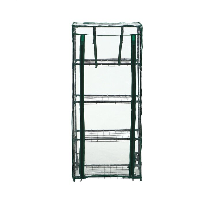 Парник-стеллаж, 4 полки, 105×24×46 см, металлический каркас d=12 мм, чехол плёнка 80 мкм, Greengo