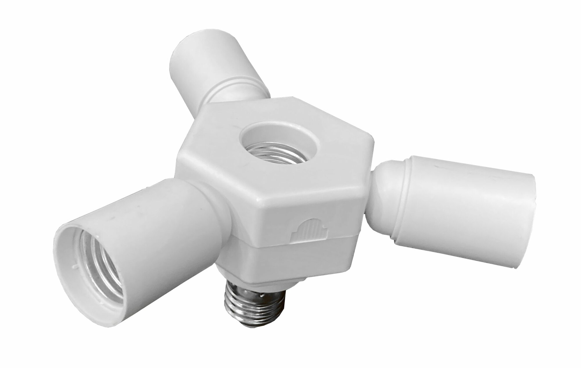 Ecola Переходник-разветвитель с цоколя E27 на 3хE27 Плоский Белый