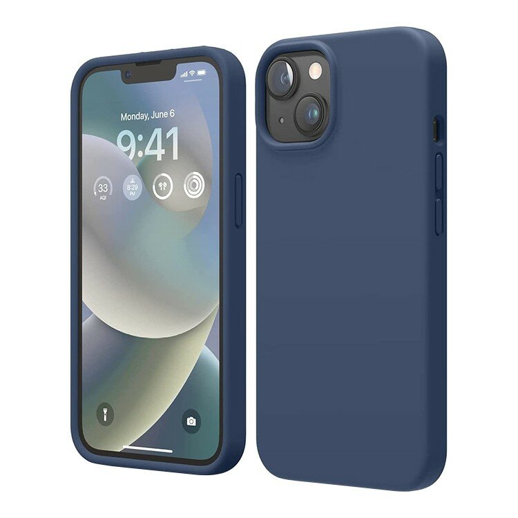 Силиконовый чехол для iPhone 14 Plus (6.7"), Recci Mouse Case, c зашитой камер и кнопок, Синий