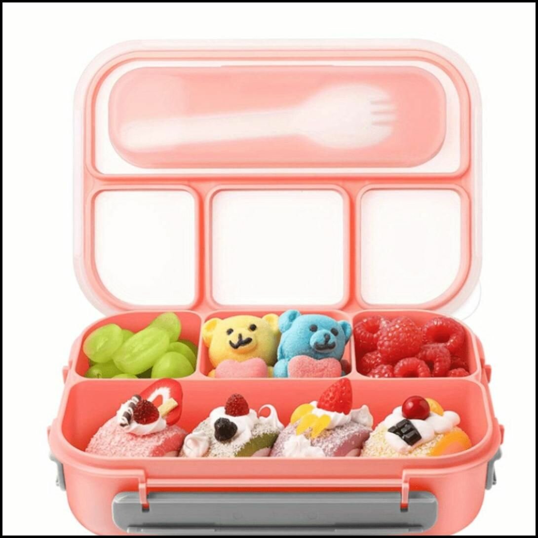 Изолированный ланч-бокс с 4 отделениями Пластиковая коробка для детского школьного питания Контейнер Вакуумные колбы