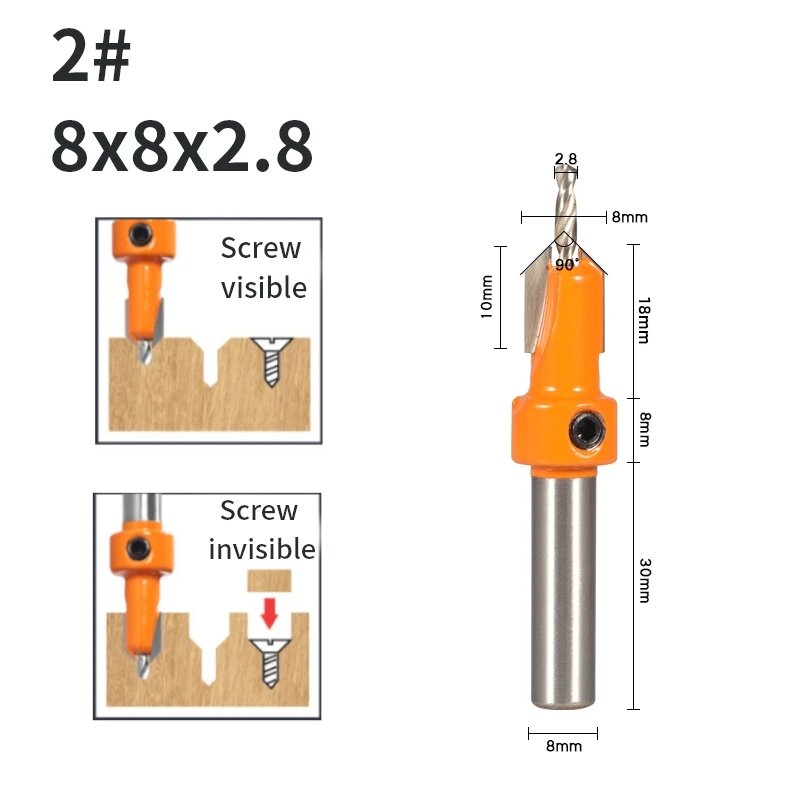 Фреза зенкер YUSUN 8x8x2.8 для дерева