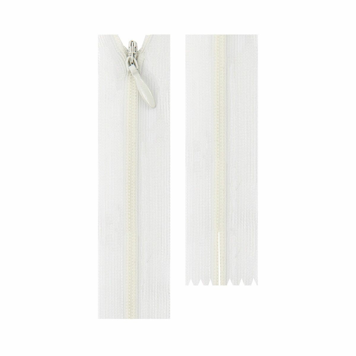 Молния 10 шт спираль н/р потайная тип 3 "Gamma" G010S 30 см на сетчатой тесьме пластик №343 сливочный (экрю)