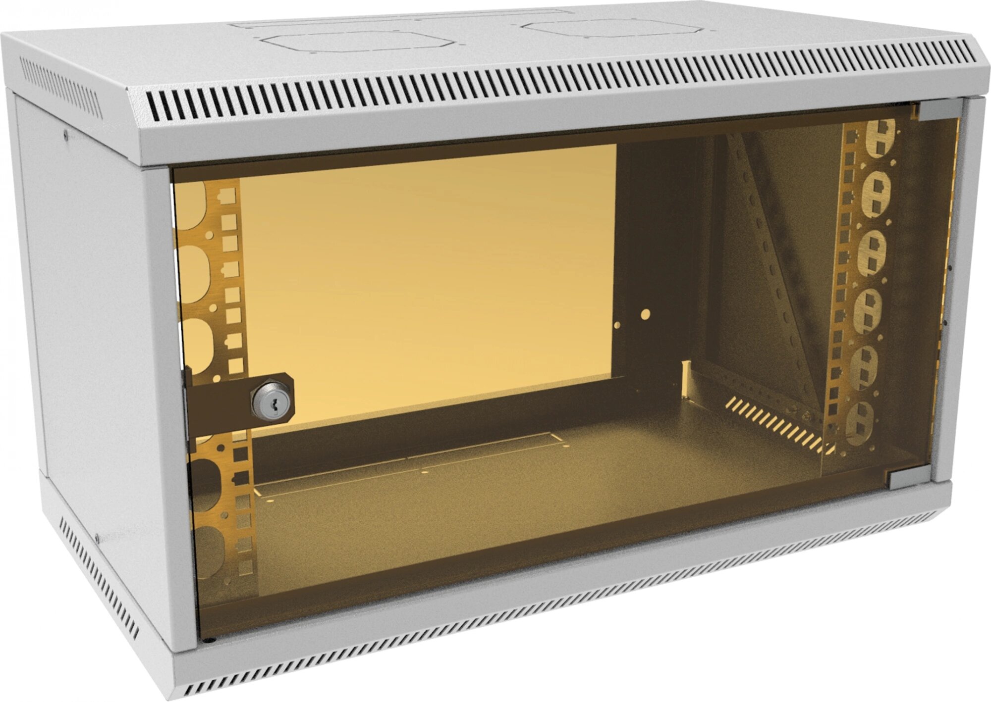 Шкаф коммутационный Suprlan ТВЛ-6U-600-350-СР (05-1060) настенный 6U 600x350мм пер. дв. стекл направл.