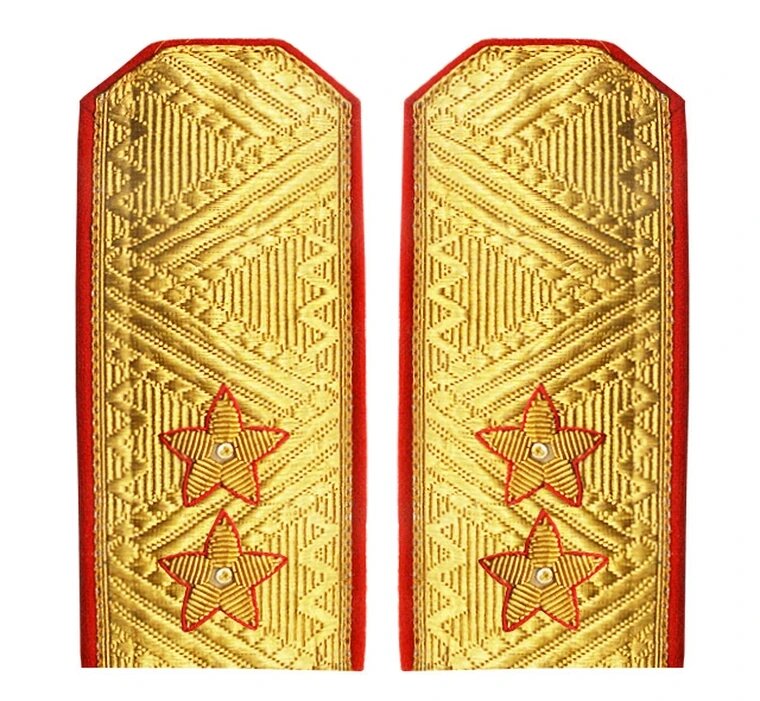 Погоны генеральские парадные, генерал-лейтенант, золото Россия, оригинал, военная форма нашивки