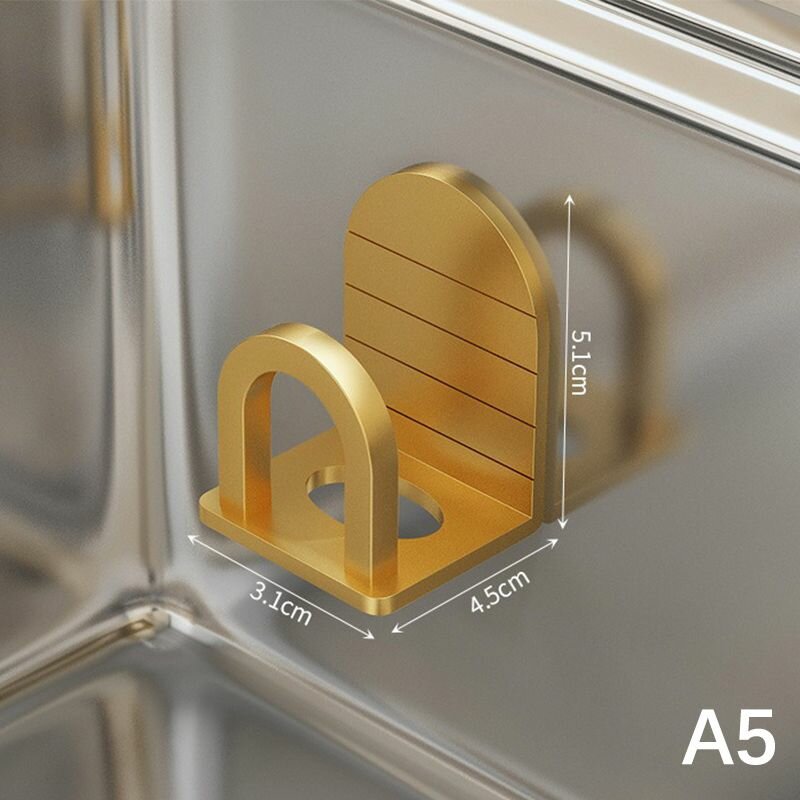 Самоклеящийся держатель для губки и кухонных аксессуаров настенный золотой алюминиевый для раковины