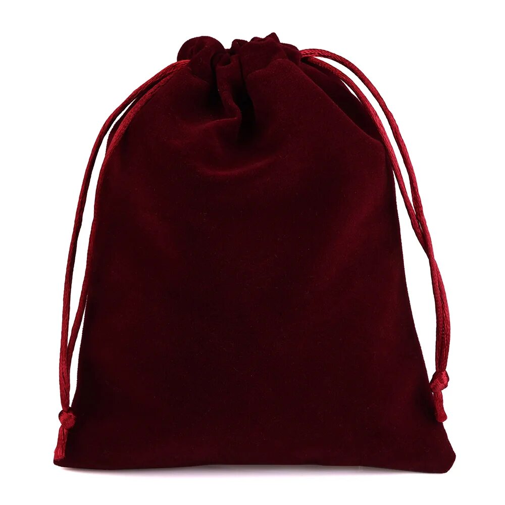 Бархатные сумки для подарков 10 шт. Бордовый, 3dark red, 7x9cm