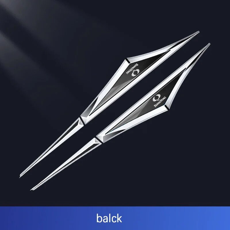 Металлические наклейки для тюнинга кузова автомобиля, передней двери, декоративные наклейки для SsangYong Kyron Stavic Rexton Sports Tivoli Musso, 2 шт. Black 1