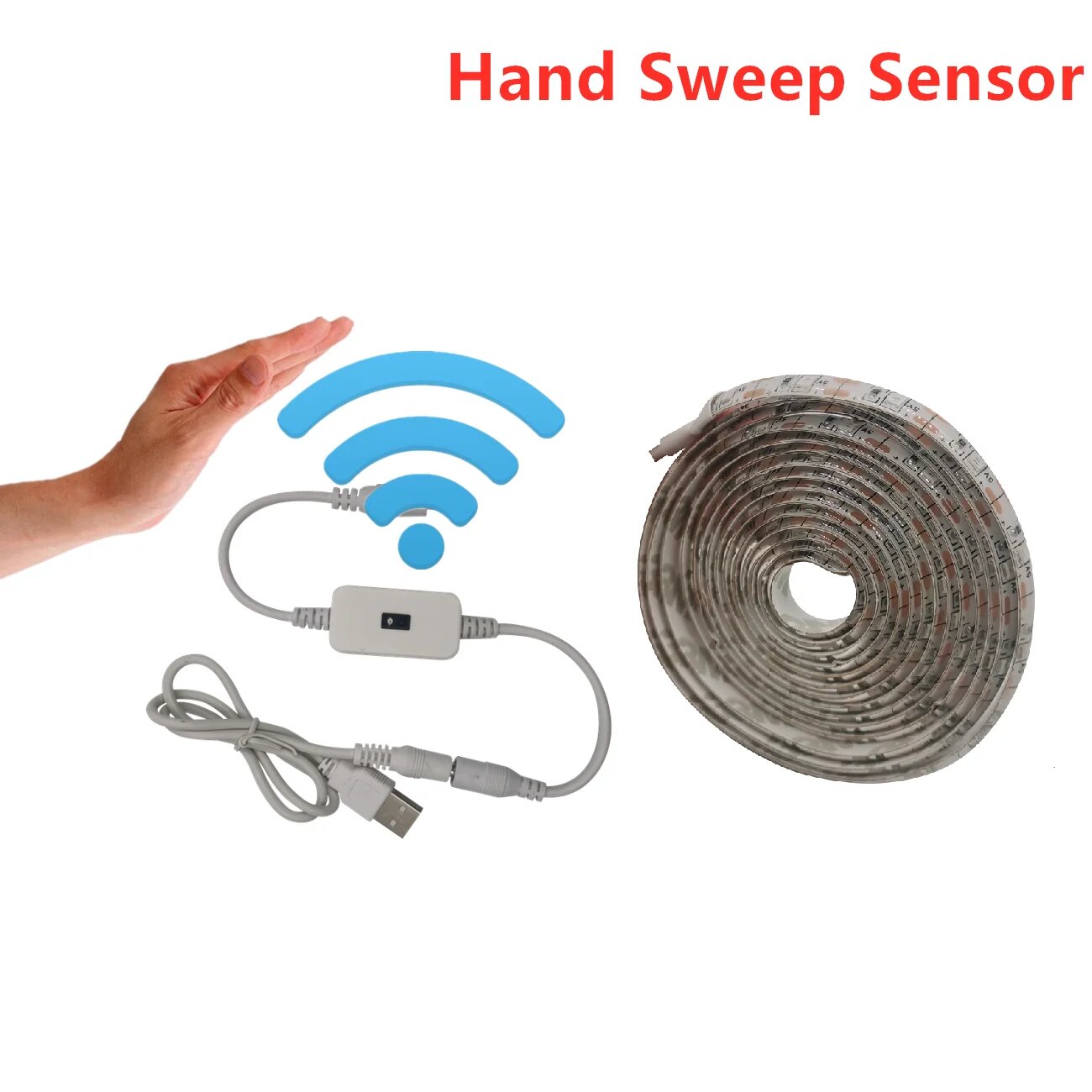 Светодиодная лента WIXOLighting с датчиком движения 1-5 м Sensor, теплый белый, 2 м