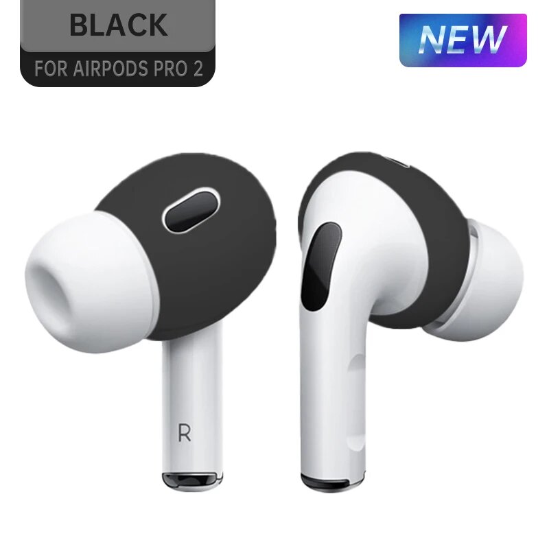 Силиконовые амбушюры для AirPods Pro 2 AIR HUI PODS 1 Pair, PRO 2 BLACK