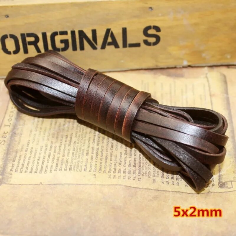 REGELIN Кожаный шнур из коровьей кожи 2 метра 2/3/4/5/6/8/10 мм flat 5x2mm