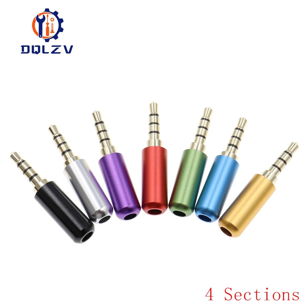 Аудиоадаптер DQLZV 3.5MM 3/4 полюса 1PCS, Silver, 4 Sections