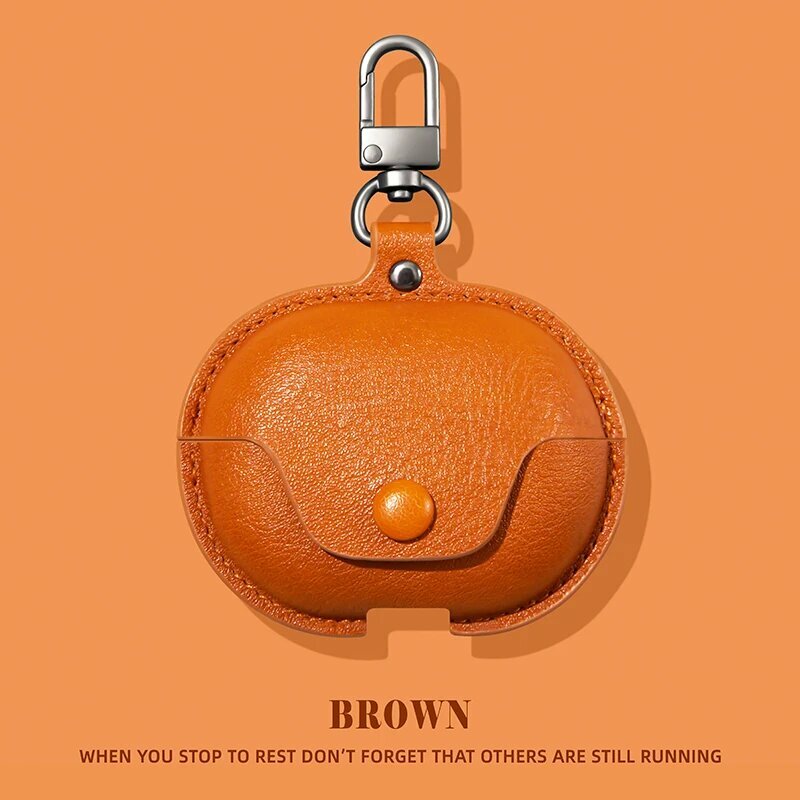 Кожаные чехлы для Huawei Freebuds For Huawei Freeclip, Light brown