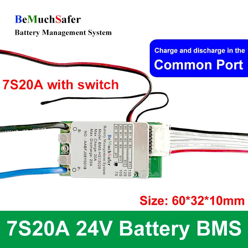 PRPW BMS-HS13020-7S 10S 12S 13S 20A для аккумуляторов электровелосипедов 7S20A with SW