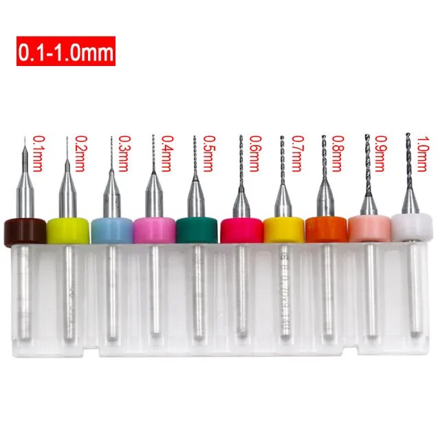 Набор микросверл JIGONG карбидные 0,1-1 мм 10 шт. 10pcs 0.1-1mm
