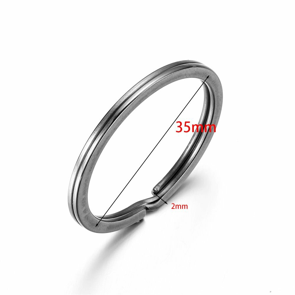 Плоские кольца для ключей и брелков, нержавеющая сталь 2,0х35 мм, комплект 10 шт, прочные разъемные кольца для организации ключей, ремонта и handmade