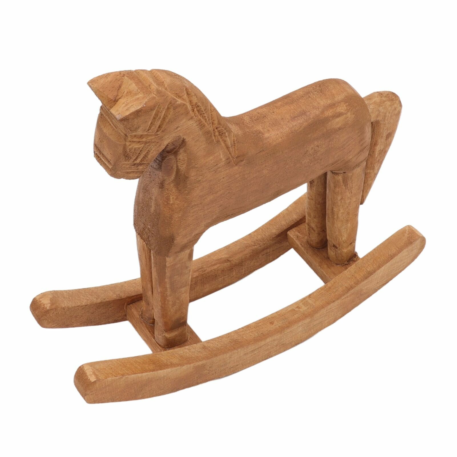 Деревянная лошадка-качалка, древняя счастливая ручная резная троянская лошадь, украшение стола для дома, зала, офиса, спальни