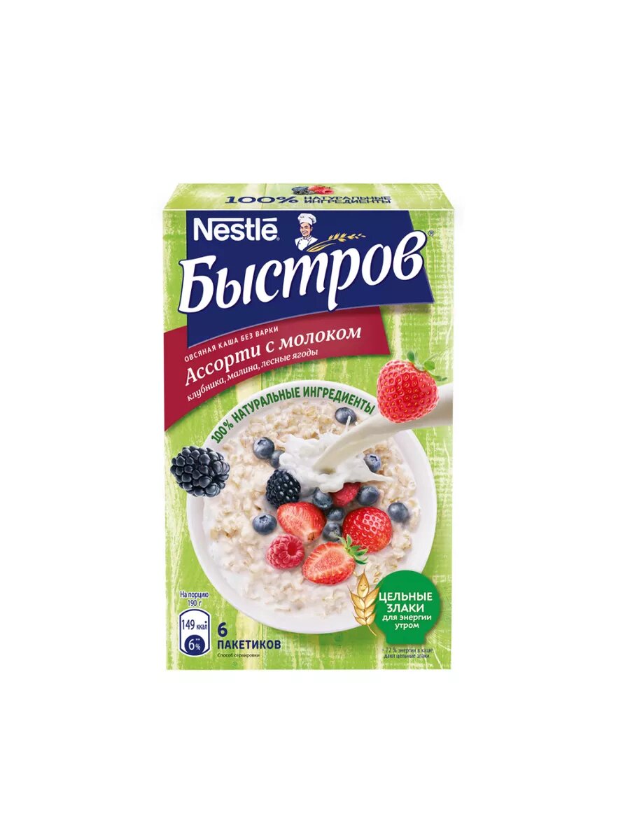 Каша овсяная Быстров ассорти со сливками