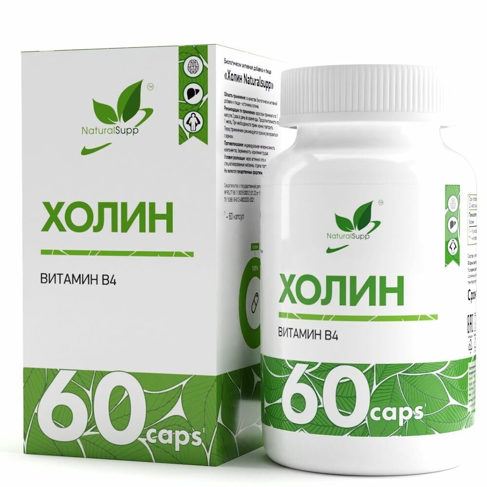 NaturalSupp Холин капсулы 500мг N60