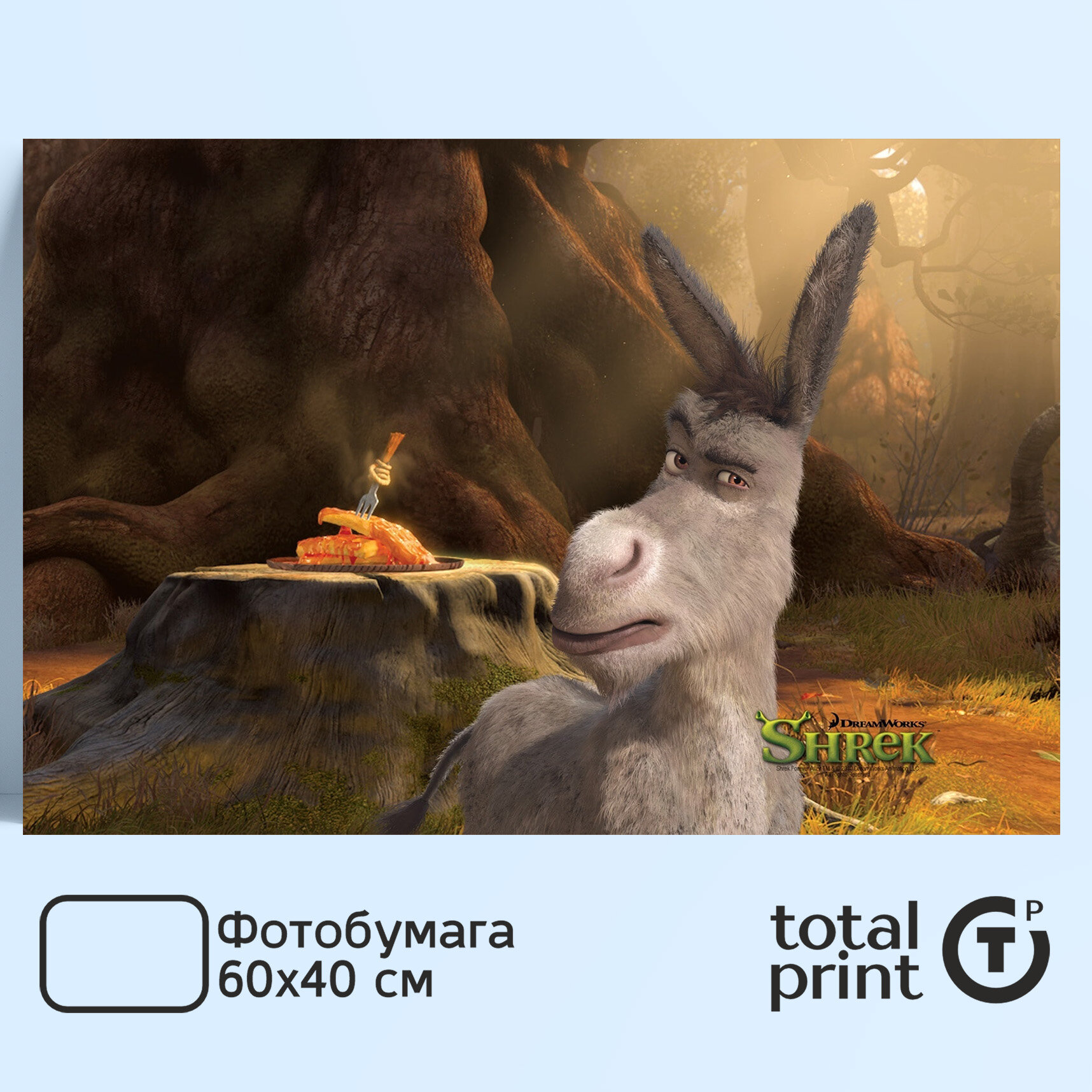 TotalPrint Постер для интерьера, Мультфильм, Шрек, 60х40см.