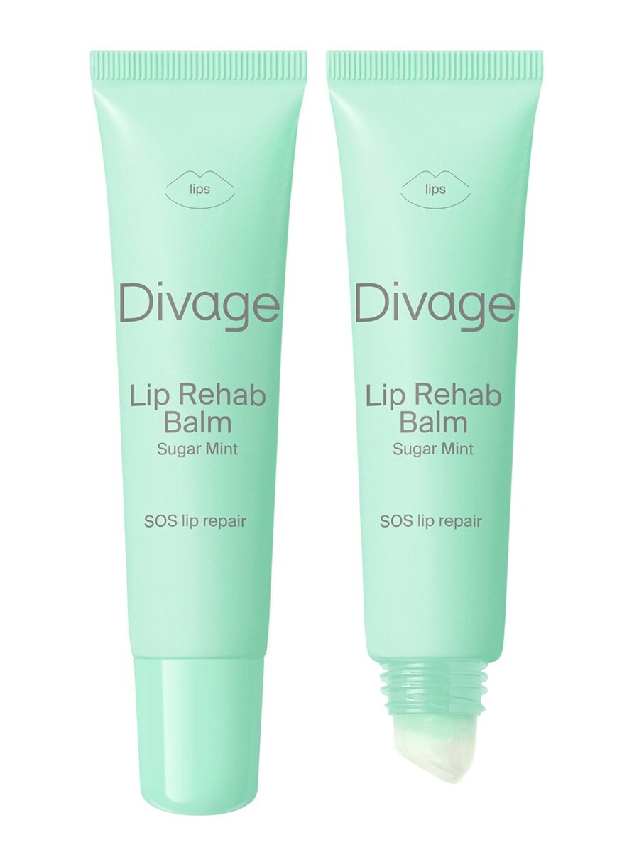 Бальзам для губ восстанавливающий Divage Lip Rehab Balm Sos Lip Repair с ароматом сладкой мяты